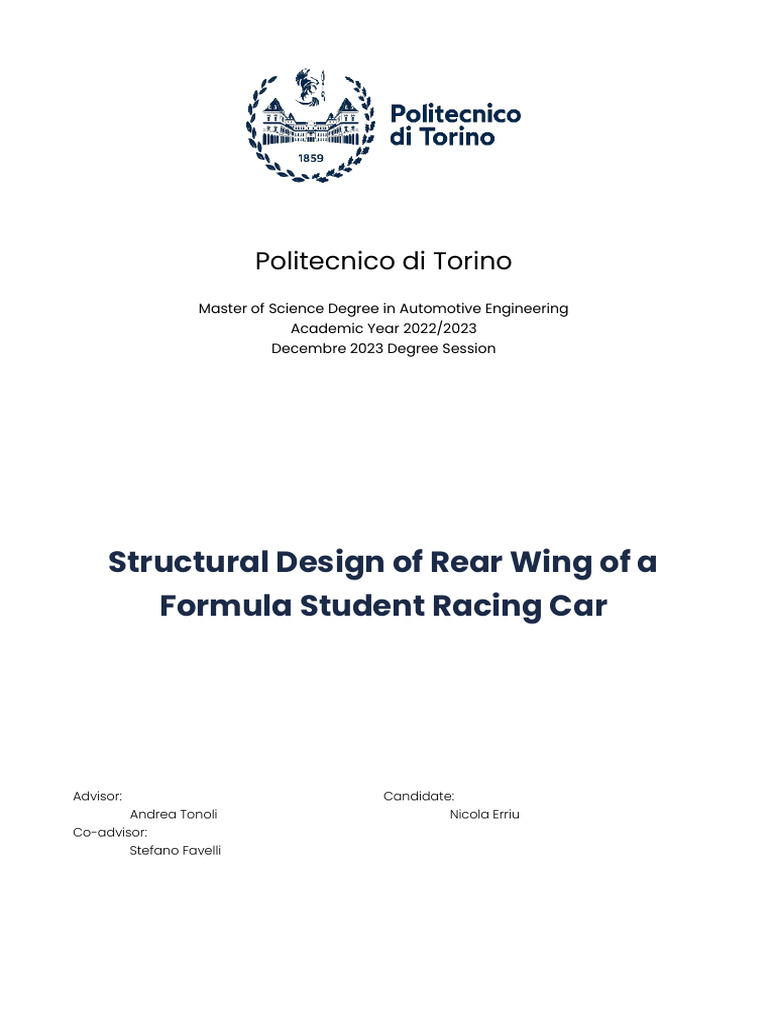 Structural Design of Formula Student Wing | PDF | Composite Material ...