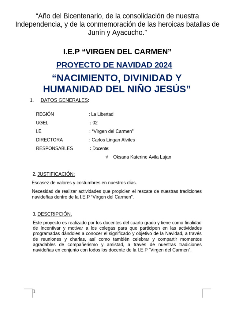 Proyecto Navideño Vica 2024 | PDF | Navidad