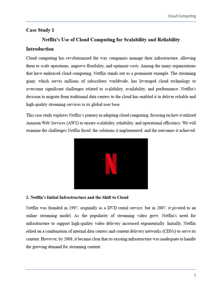 Case Study 1 Pdf Cloud Computing Amazon Web Services