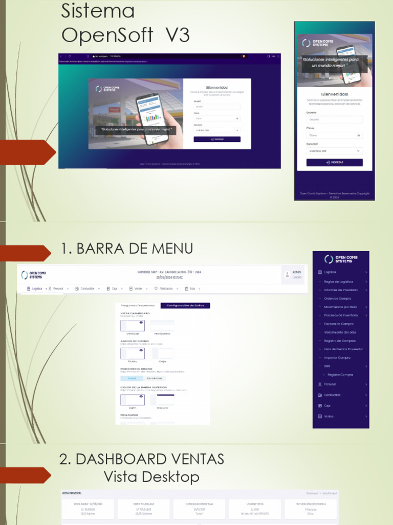 Sistema OpenSoft V3 Vistas Principales | PDF
