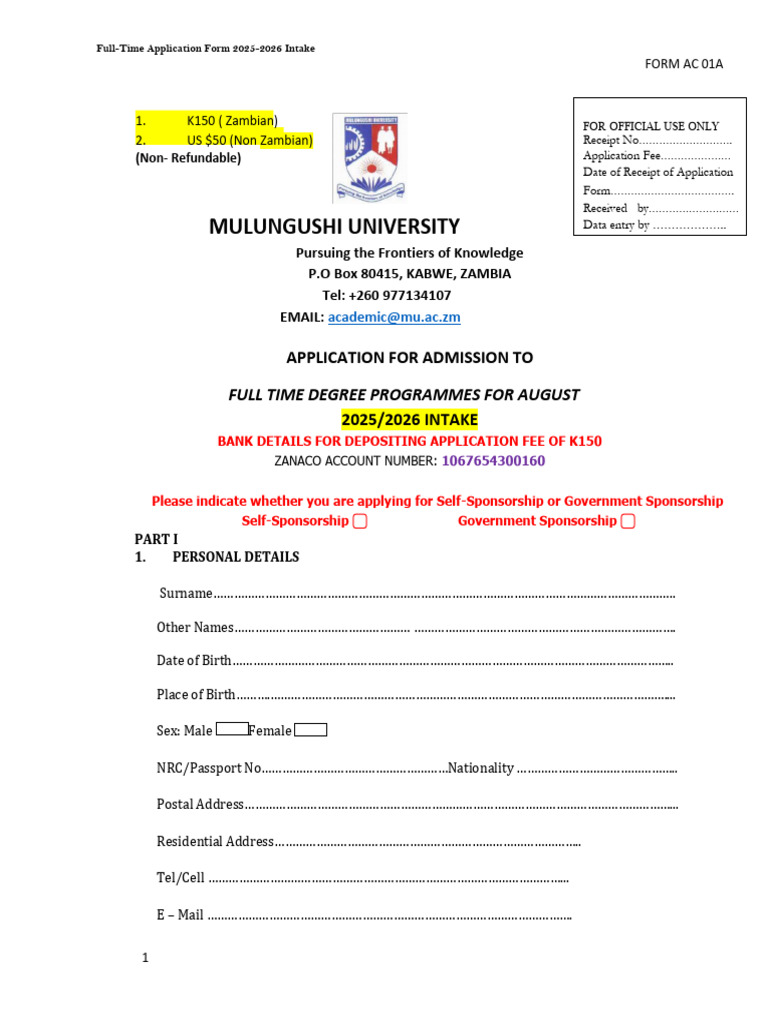 2025-2026 Fulltime Application Form Final Final | PDF | Bachelor's Degree | Engineering