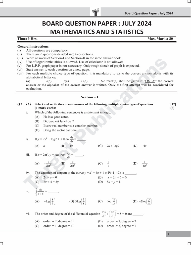 Maths Board Question Papers PDF | PDF | Demand