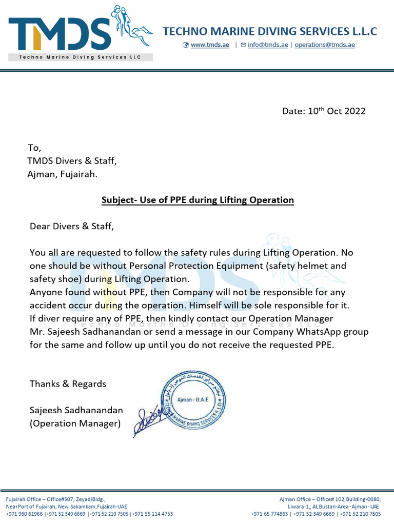 Using of PPE During Lifting Operation | PDF