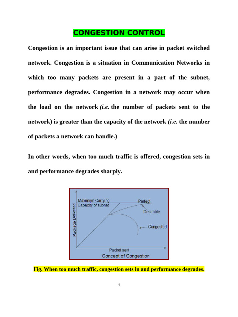 Congestion Control Pdf Transmission Control Protocol Network Congestion
