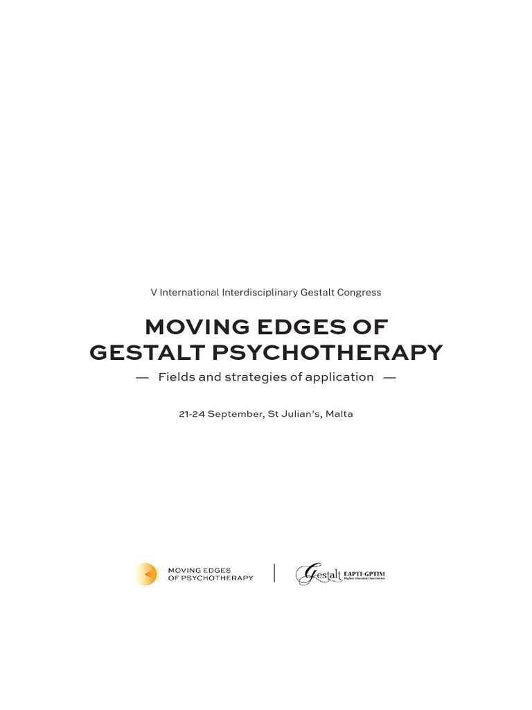 Gestalt Congress 2023: Moving Edges | PDF | Psychotherapy | Gestalt Therapy