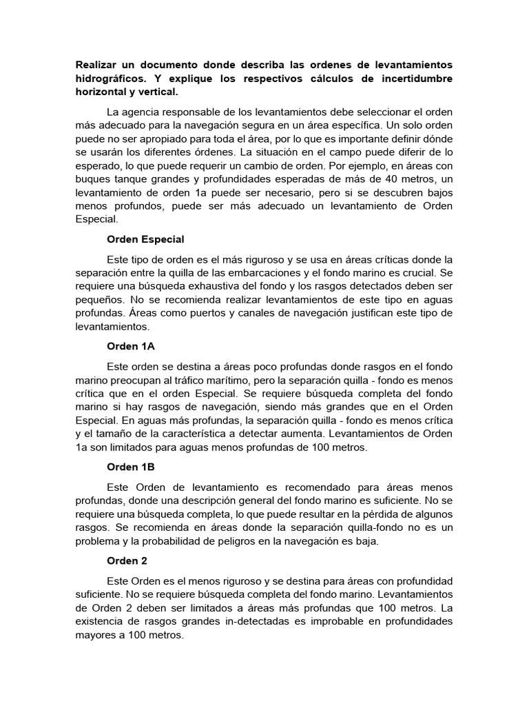 Realizar un documento donde describa las ordenes de levantamientos ... Realizar un documento donde describa las ordenes de levantamientos ...