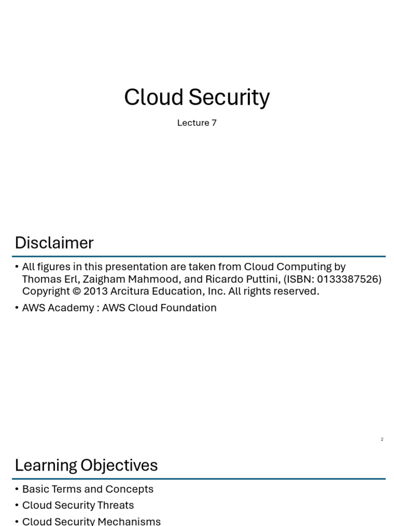 Lec07 - Cloud Security | PDF | Encryption | Cloud Computing