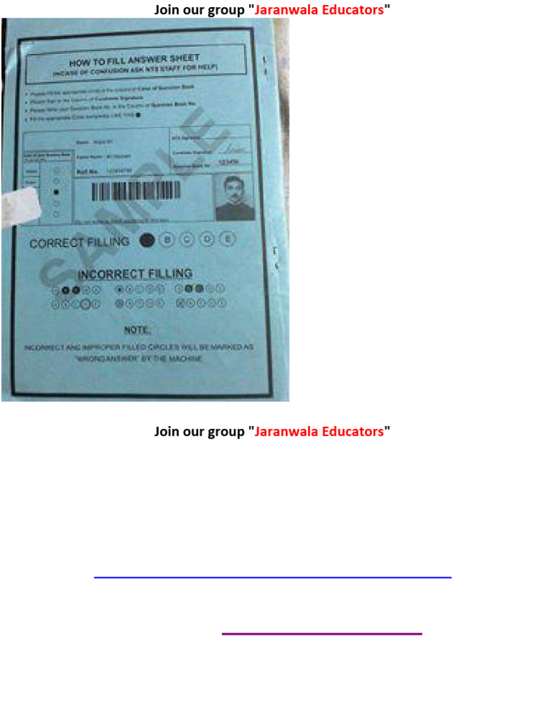 NTS Educator Test Past Papers | PDF