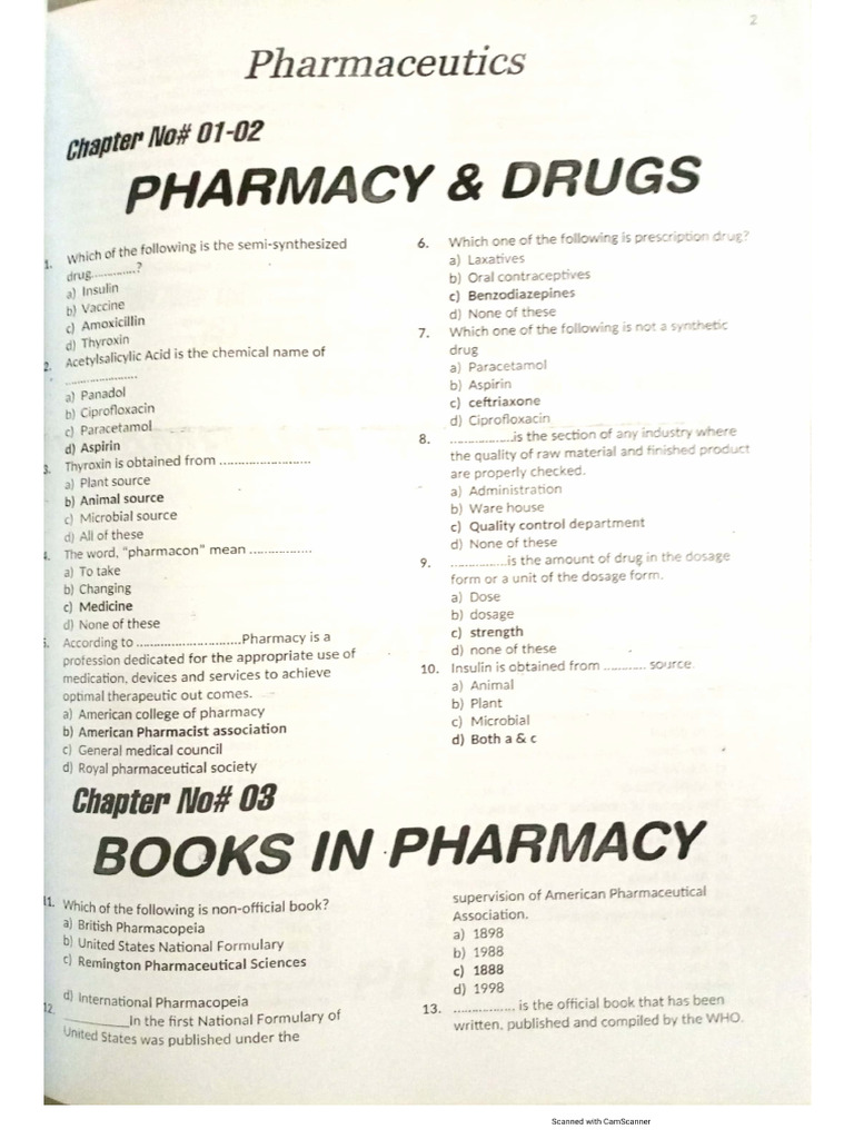 Pharmaceutics Mcq | PDF