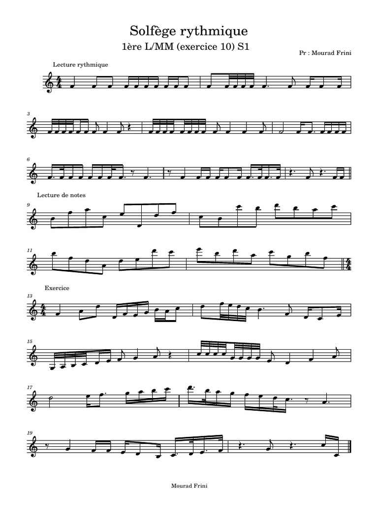 Solfège Rythmique 10 | PDF