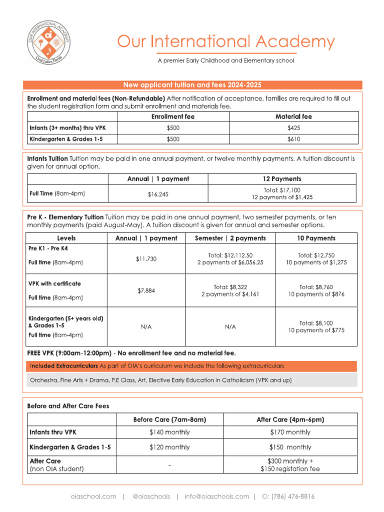 OIA Enrollment Package | PDF | Fee | Business
