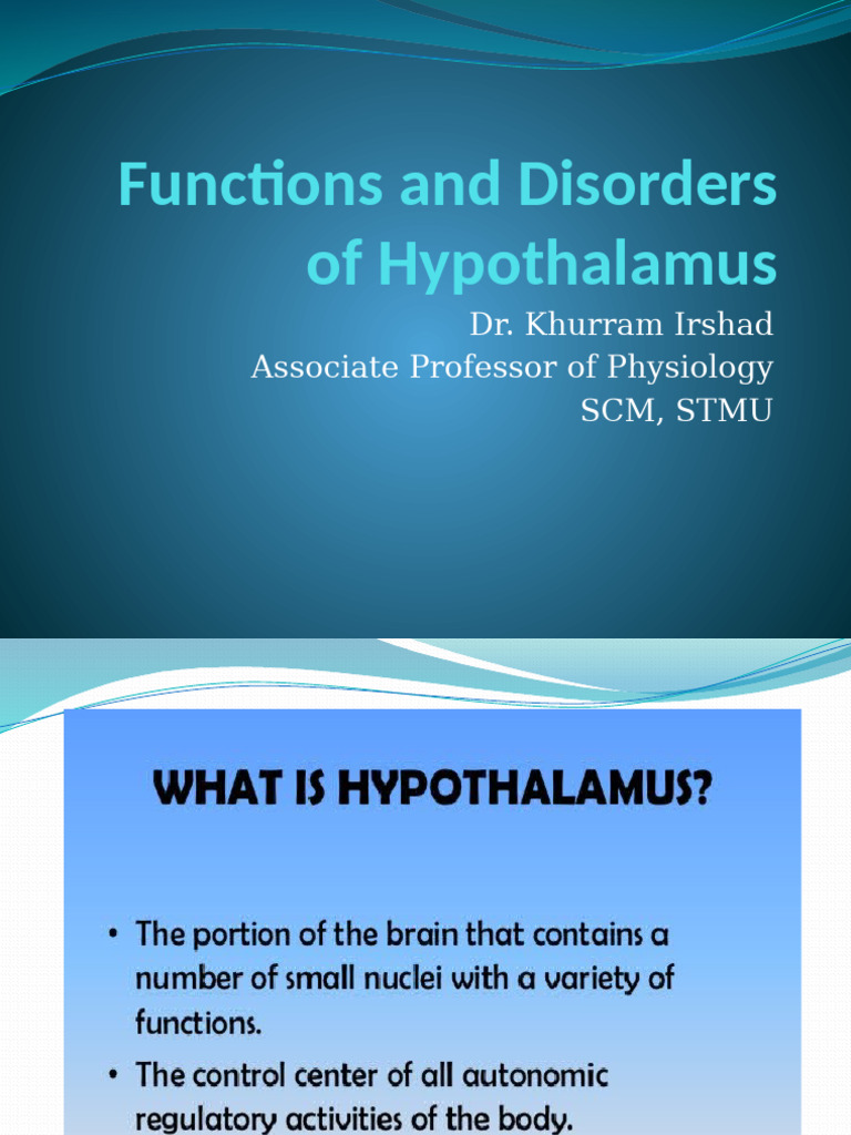 Functions and Disorders of Hypothalamus | PDF | Hypothalamus | Reward System