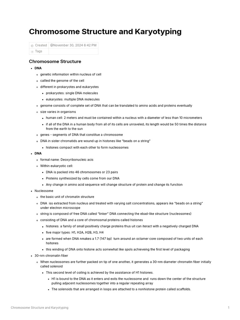 Chromosome Aberrations and Karyotyping | PDF | Chromosome | Histone