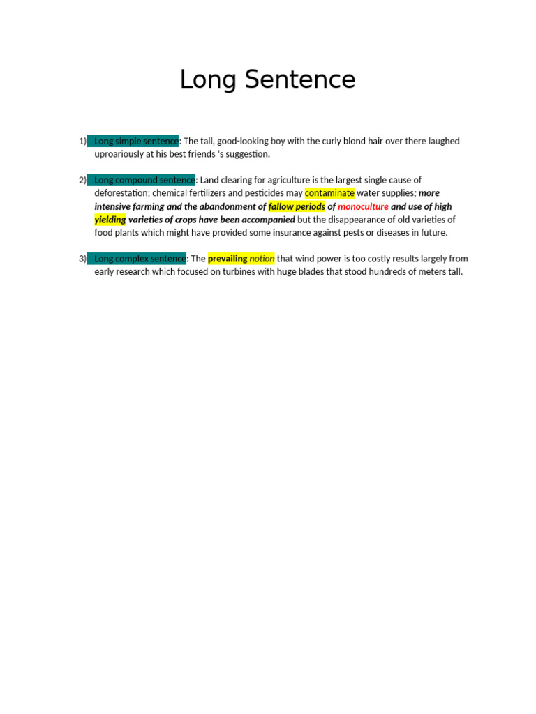 Long Sentence | PDF