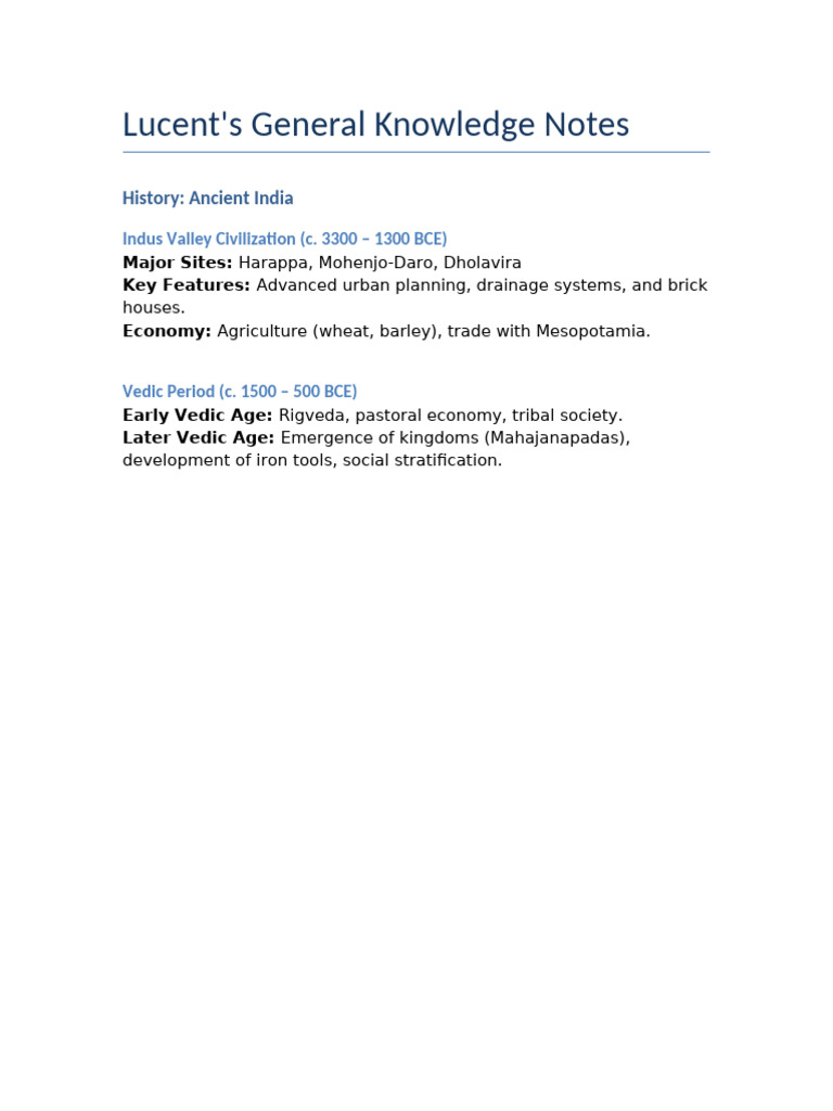 Lucent GK Handwritten Notes Template | PDF