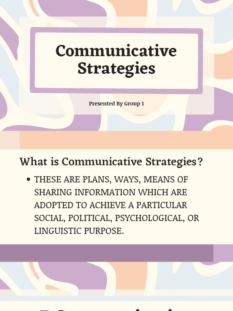 Communicative Strategies g1 | PDF