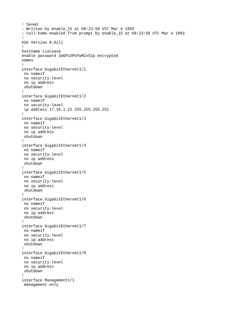 ASA0 Startup-Config | PDF