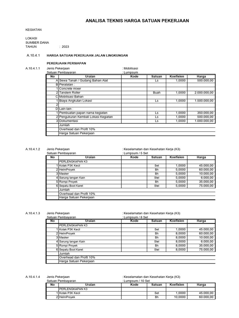 Rab.Saluran Drainase Kembang Jami | PDF