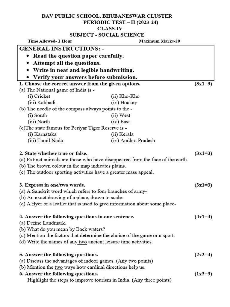 Assignment - IV PT II QP SSC | PDF