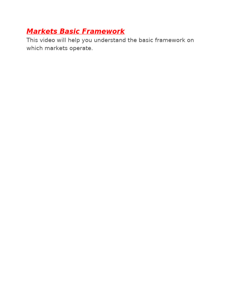 Understanding Market Framework Basics | PDF