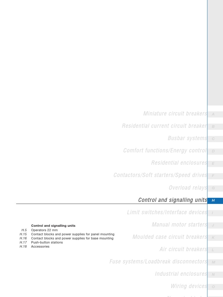 AEG - Control & Signalling Units | PDF | Switch | Mains Electricity