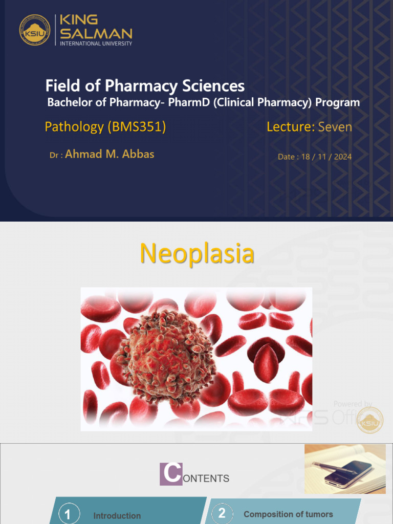 Lecture 7 Neoplasia | PDF | Metastasis | Neoplasms