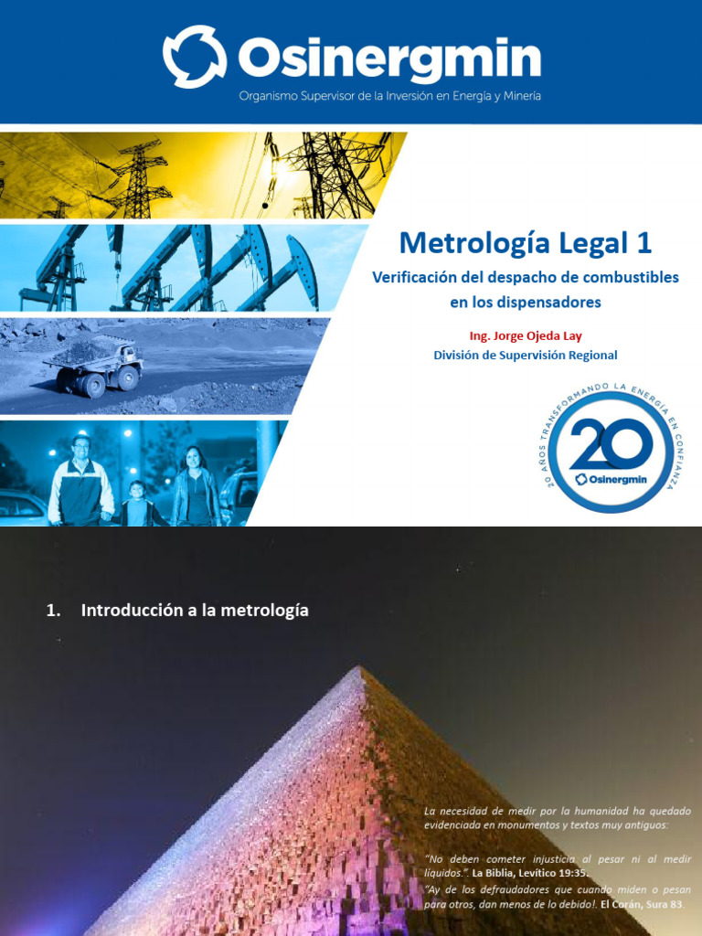 Metrologia Legal 1. CEU-OSINERGMIN | PDF | Metrología | Medición