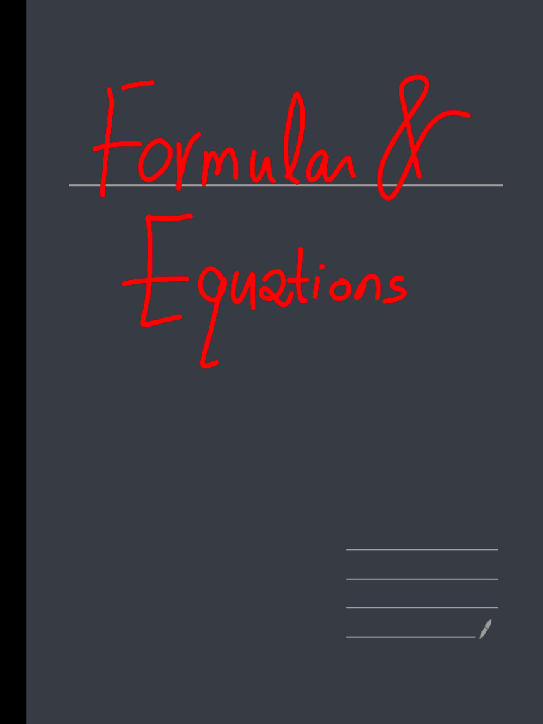 Formulas and Equations | PDF