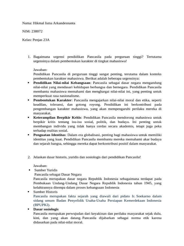 Hikmal Isma - 238072 - Penjas23A | PDF