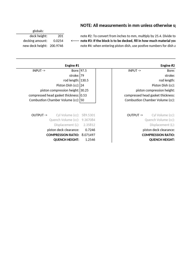 Engine Compression Calculation Guide | PDF
