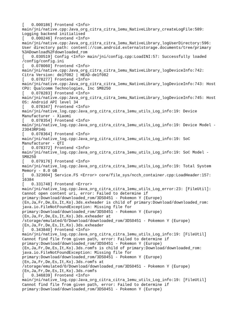 citra_log | PDF | Operating System Technology | System Software