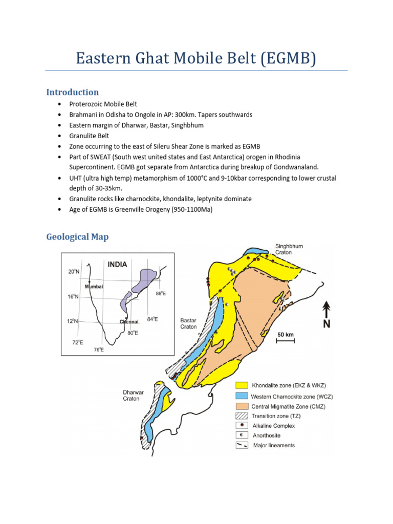 Eastern Ghat Mobile Belt Overview | PDF | Geology | Petrology