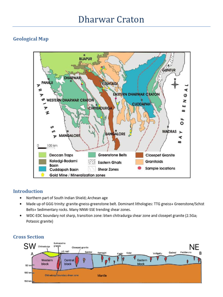 Dharwar Craton Geological Overview | PDF | Rocks | Petrology