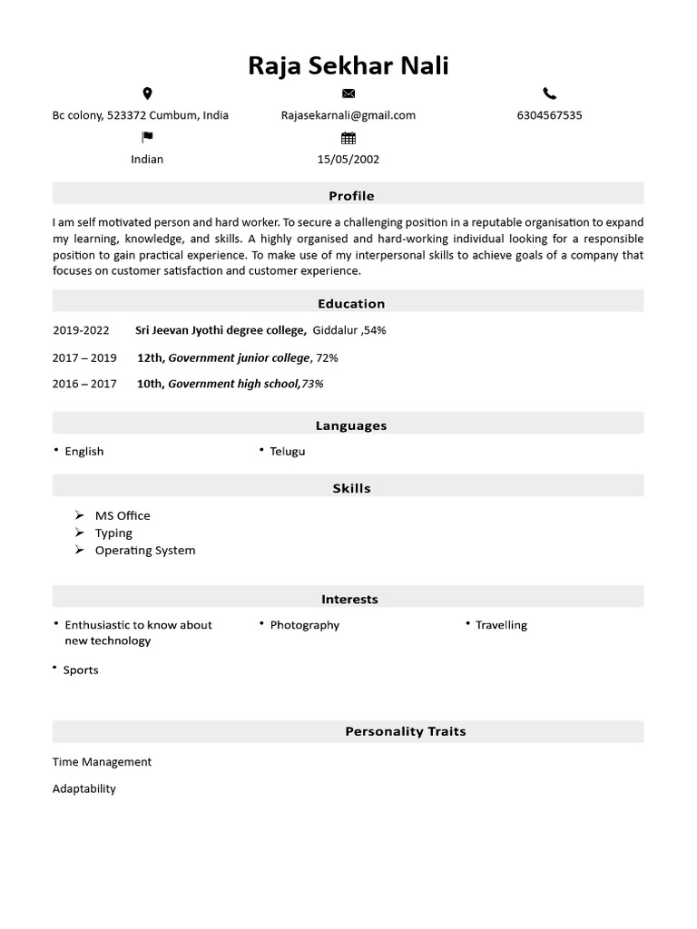 Raja Sekhar Resume | PDF