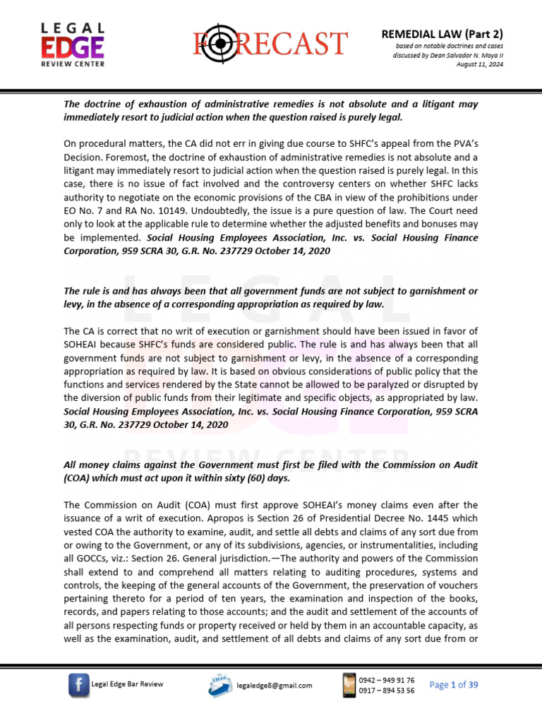 2024 FORECAST Remedial Law Part 2.pdf 2 | PDF | Certiorari | Judgment (Law)