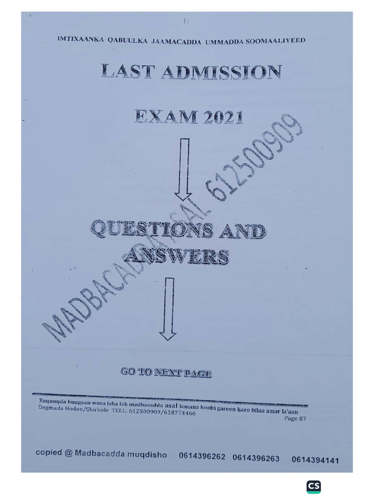 Admission Exam JUS 2021 | PDF