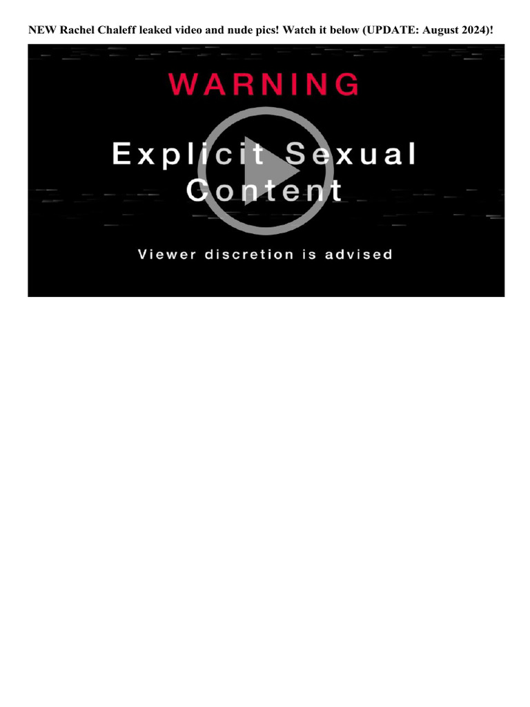 Rachel Chaleff Leaked Nudes and Video | PDF