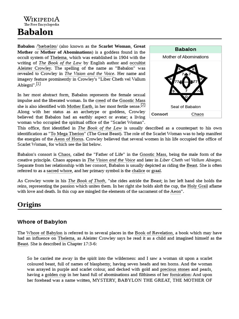 Babalon | PDF | Ceremonial Magic | Occult