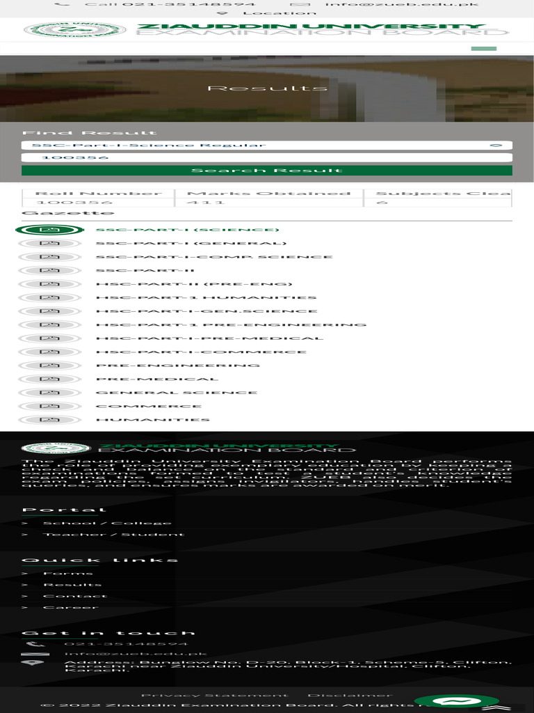 Ziauddin Examination Board | PDF