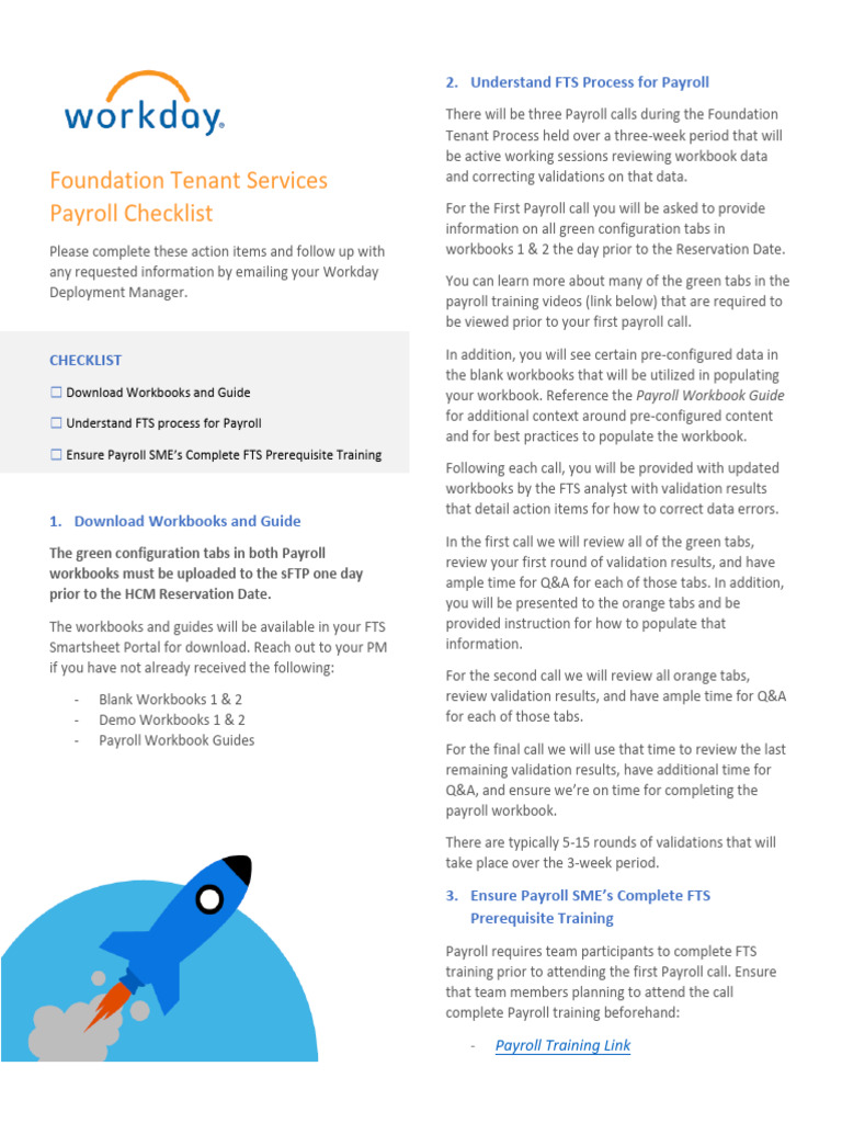 Payroll Preparation Checklist for FTS | PDF | Computing