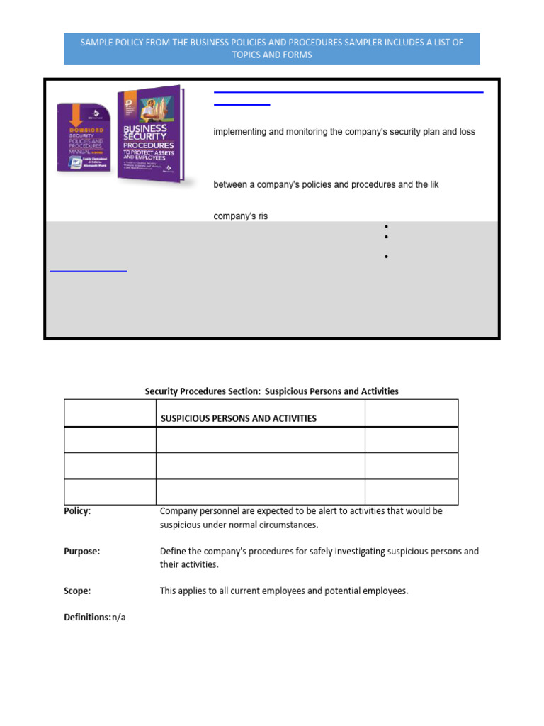 Bizmanualz Business Security Policies and Procedures Sample | PDF ...