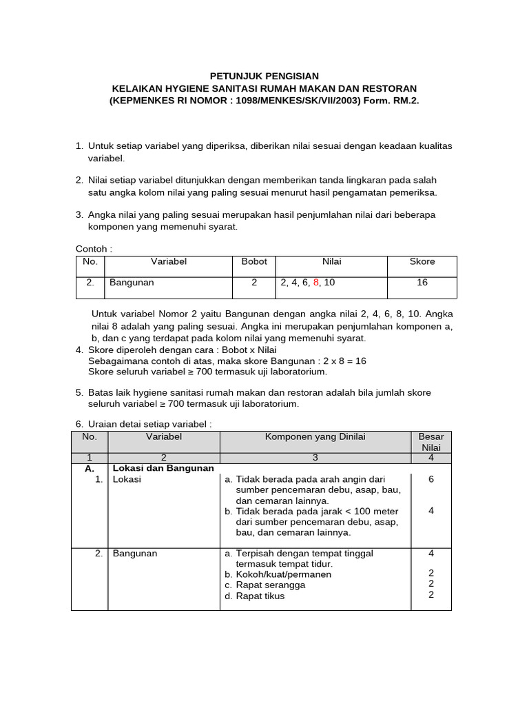 PETUNJUK PENGISIAN Penilaian Laik Fisik | PDF