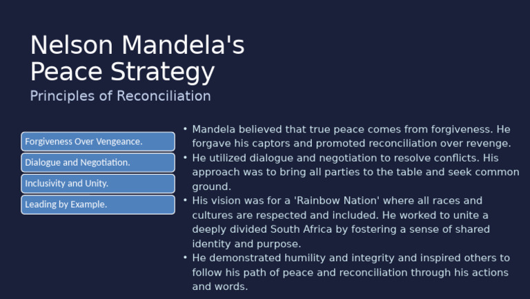 Nelson Mandela's Peace Strategy | PDF