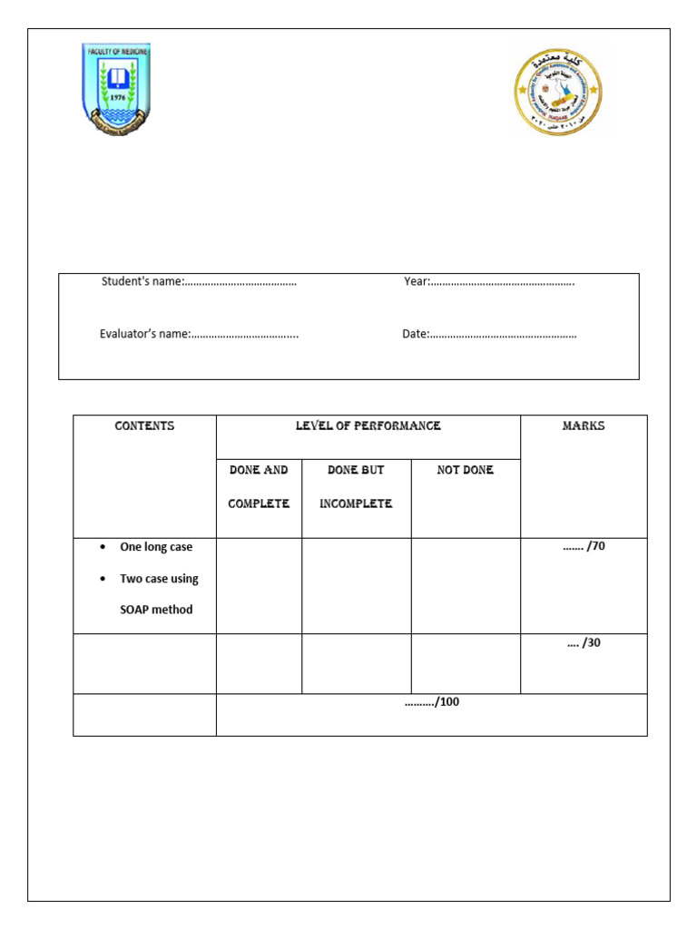 2nd term Log book assessment year 2 | PDF