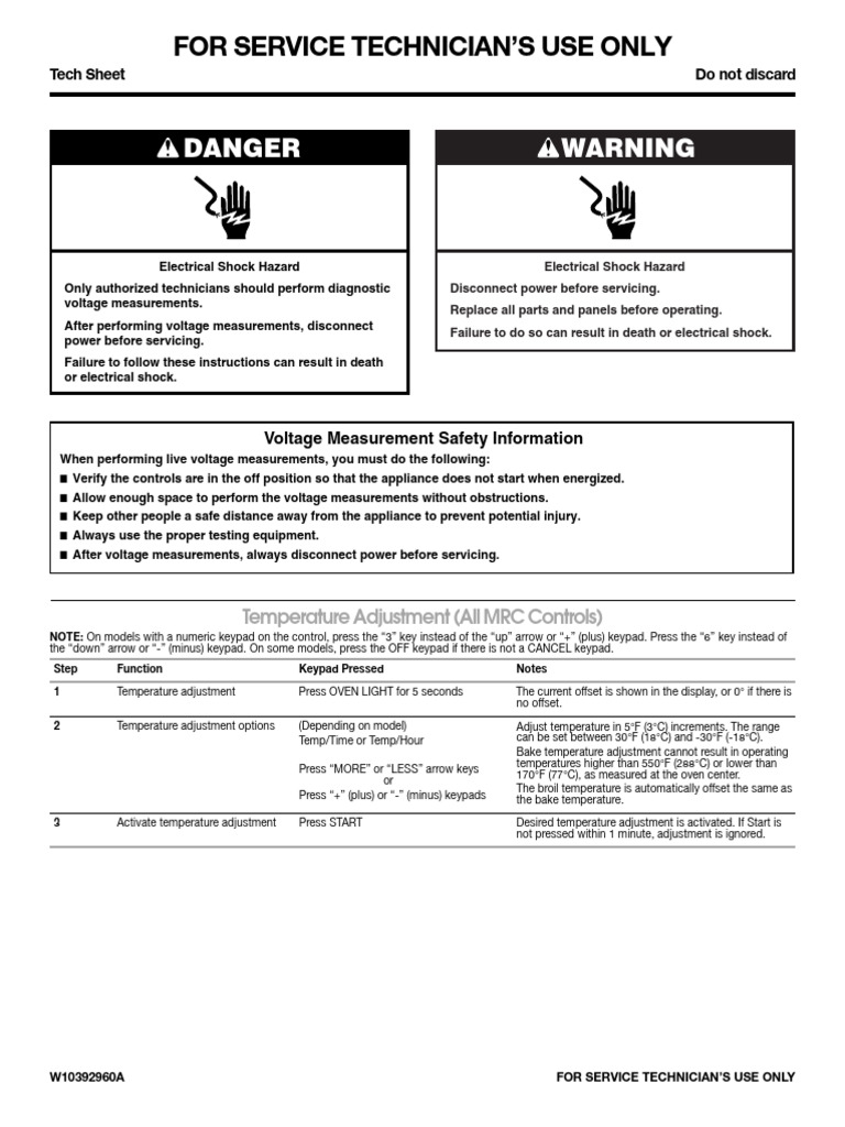 Cocina Whirlpool, W10392960A Tech Sheet | PDF | Electrical Connector ...