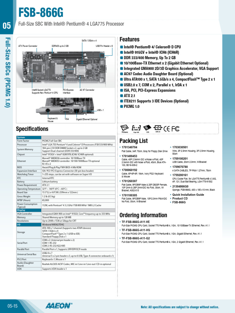 Datasheet.hk Fsb-866g 6163762 | PDF | Usb | Computer Science