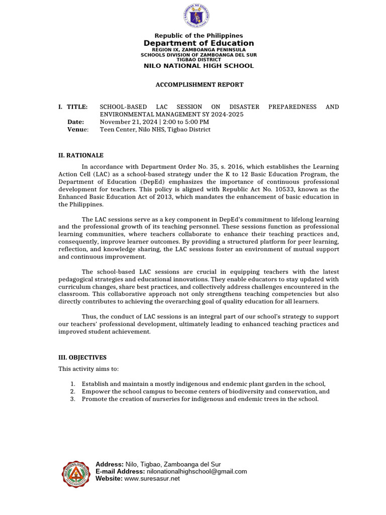 LAC Session - Activity Completion Report - LAC Session - CO Tools-RPMS ...