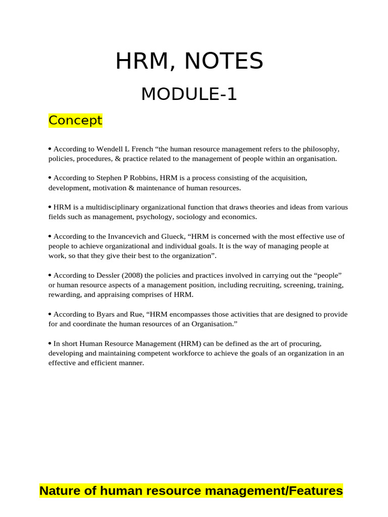 HRM NOTES | PDF | Validity (Statistics) | Psychological Testing