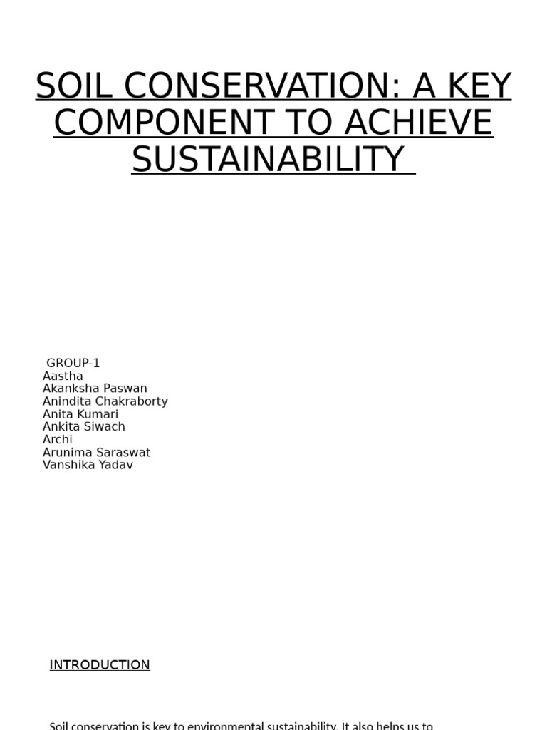 Soil Conservation for Sustainability | PDF | Soil | Sustainability