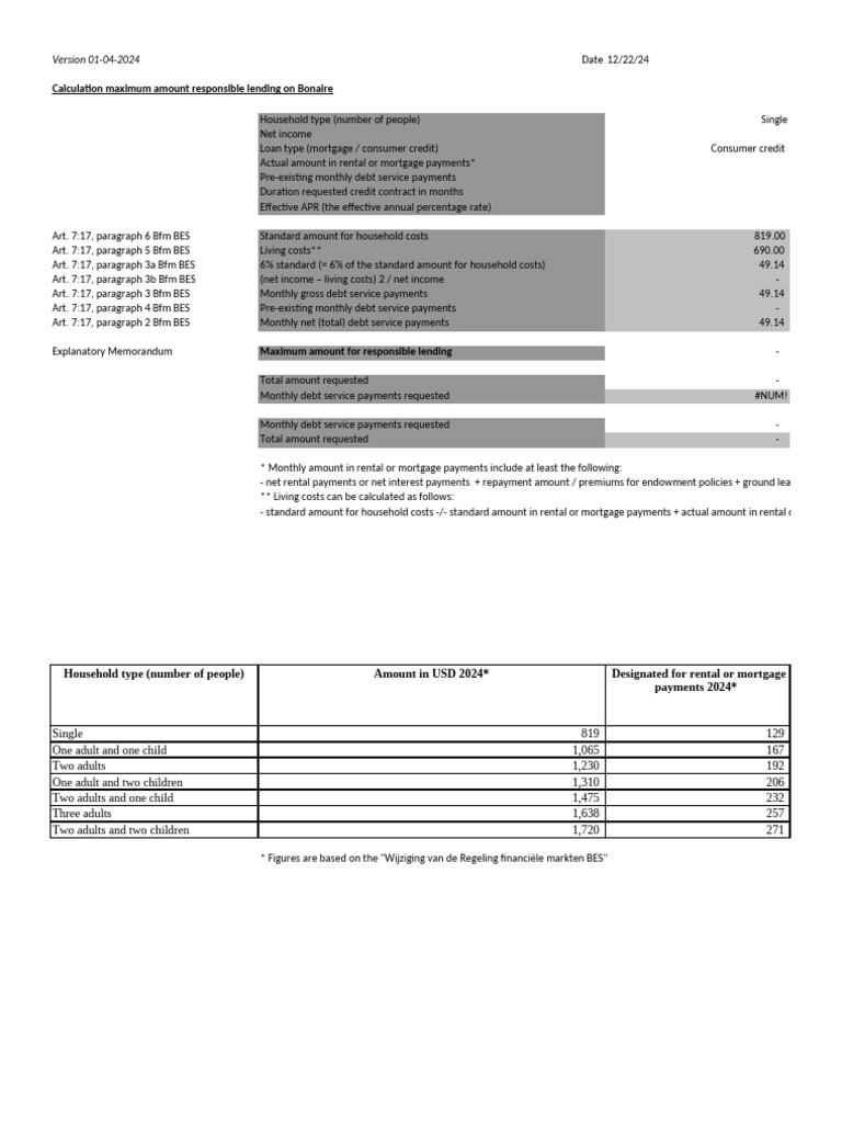 Model Responsible Lending | PDF | Cost Of Living | Annual Percentage Rate